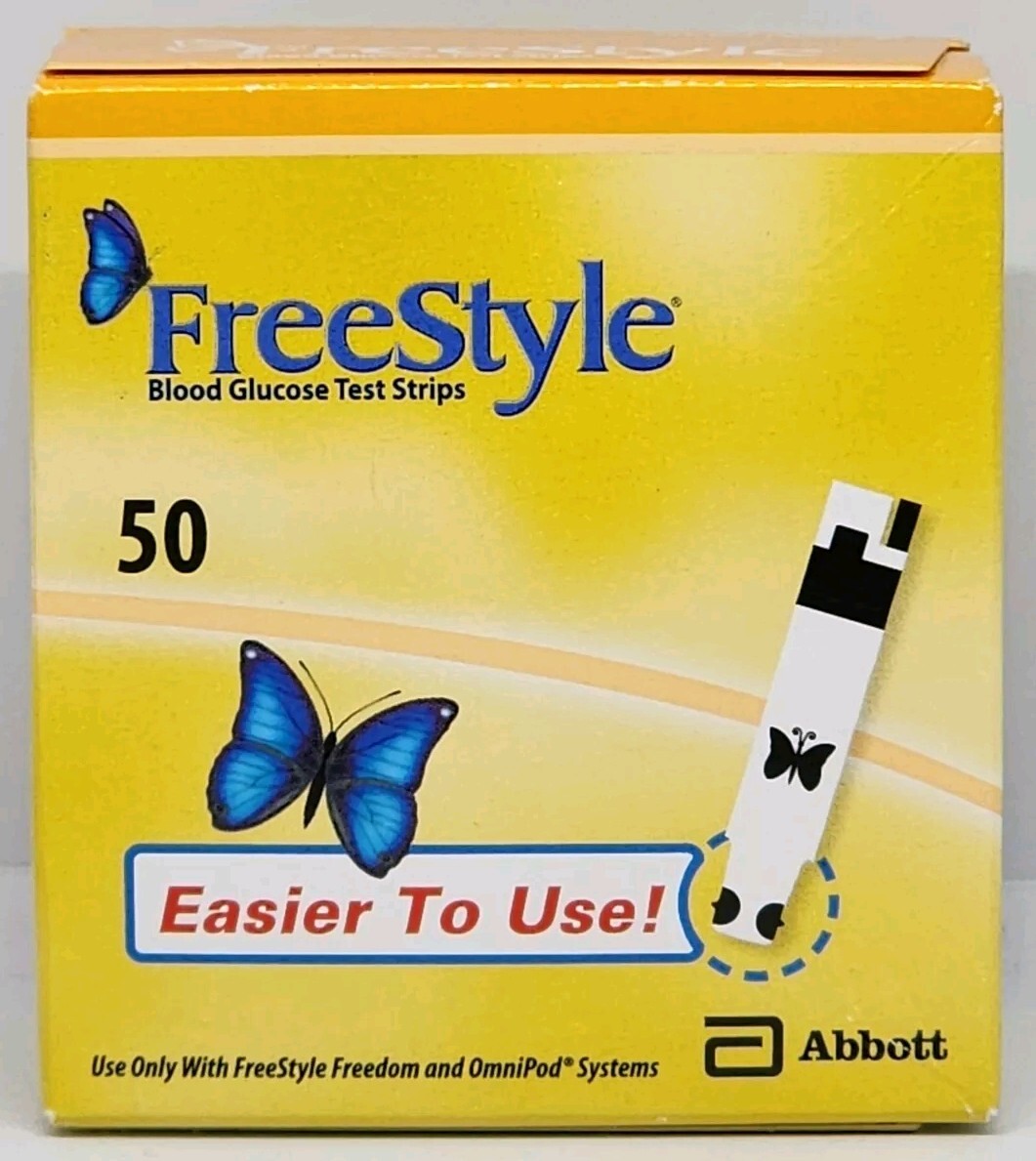 Abbott Freestyle Diabetic Blood Glucose Test Strips 50 Count New 03/31 ...