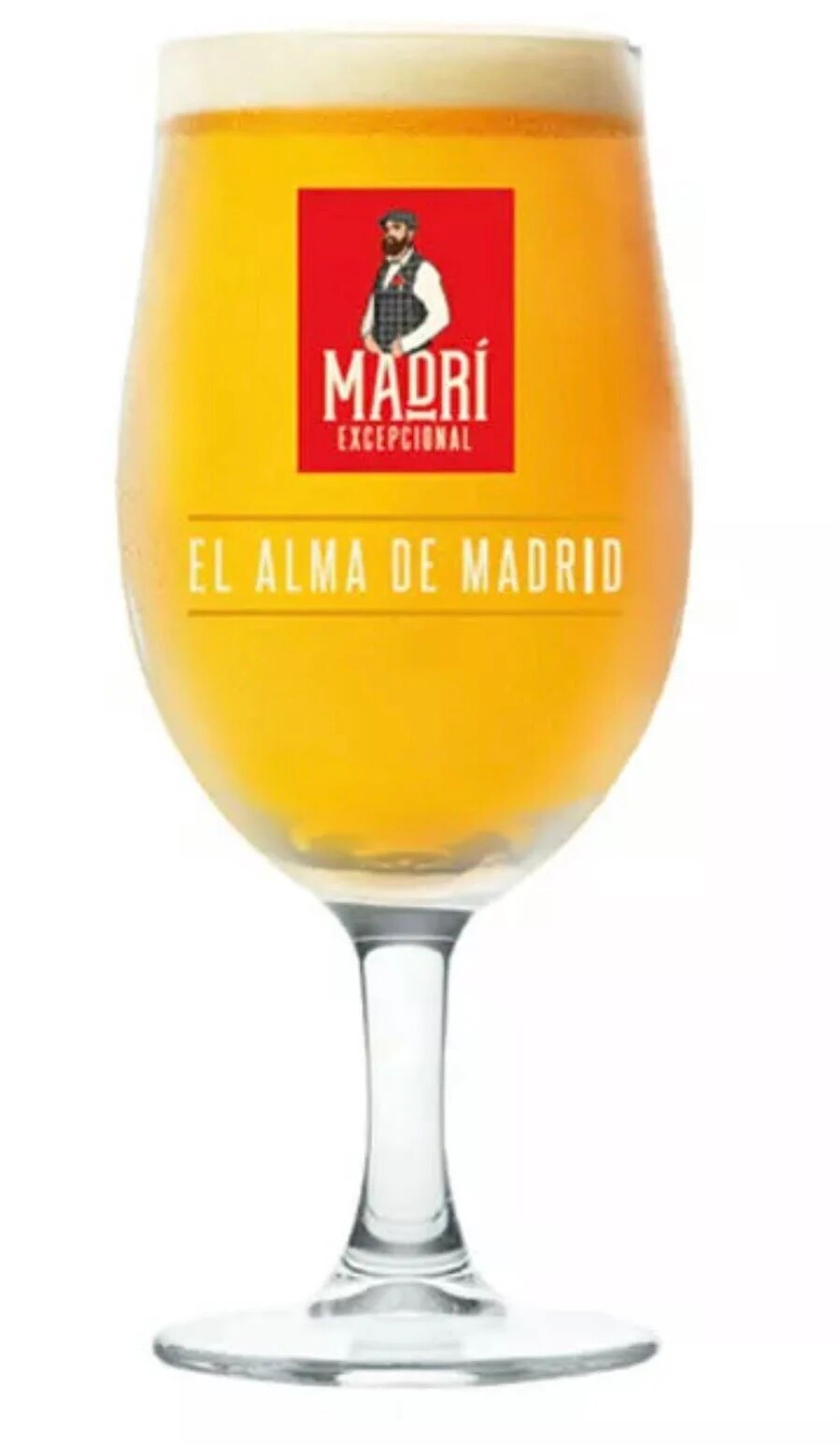 Personalised Madri Lager 1 Pint Glass Chalice 20oz Nucleated Engraved ...