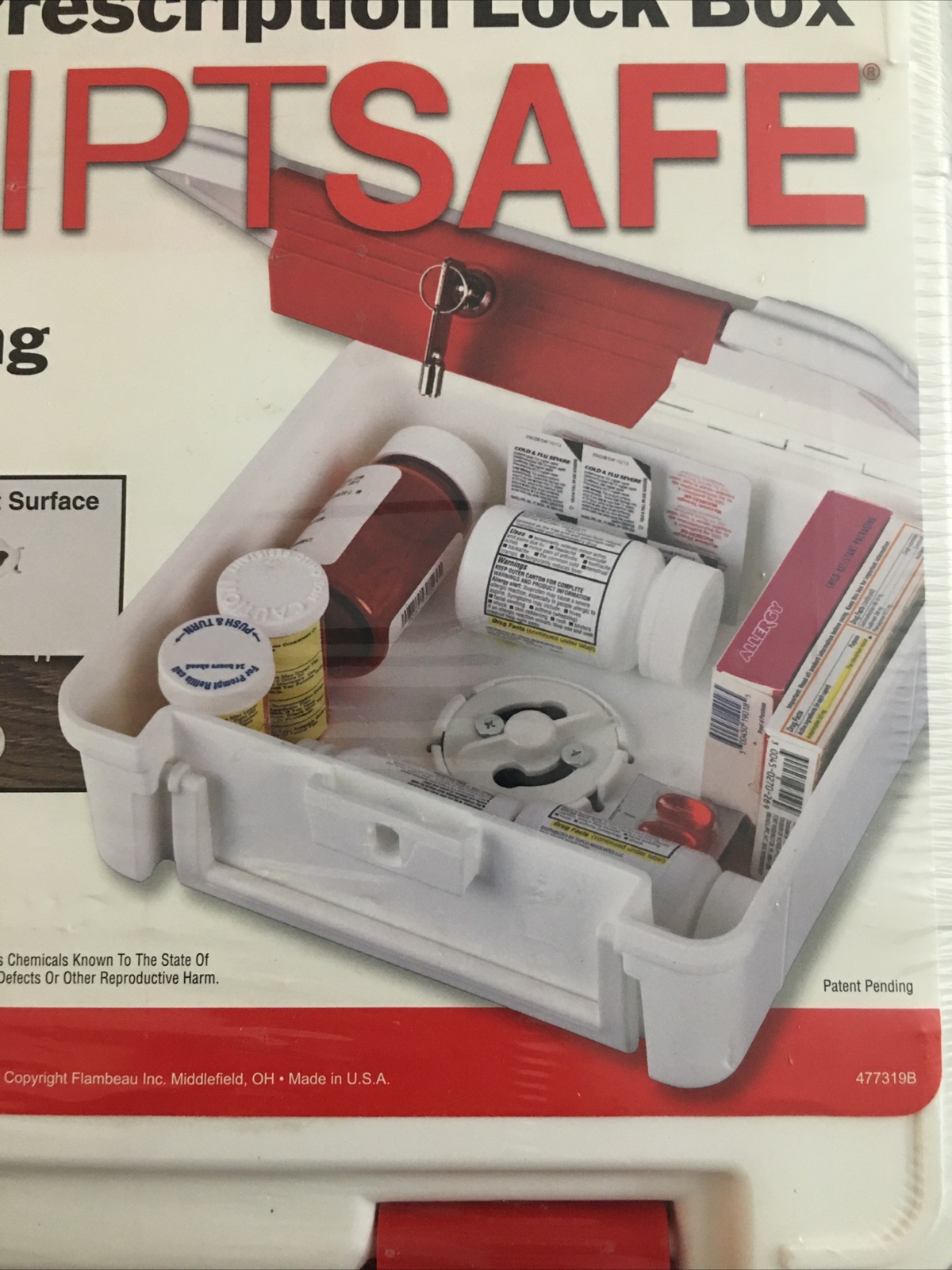 Prescription lock box Script safe TWO locking features LOCK TO A FLAT ...