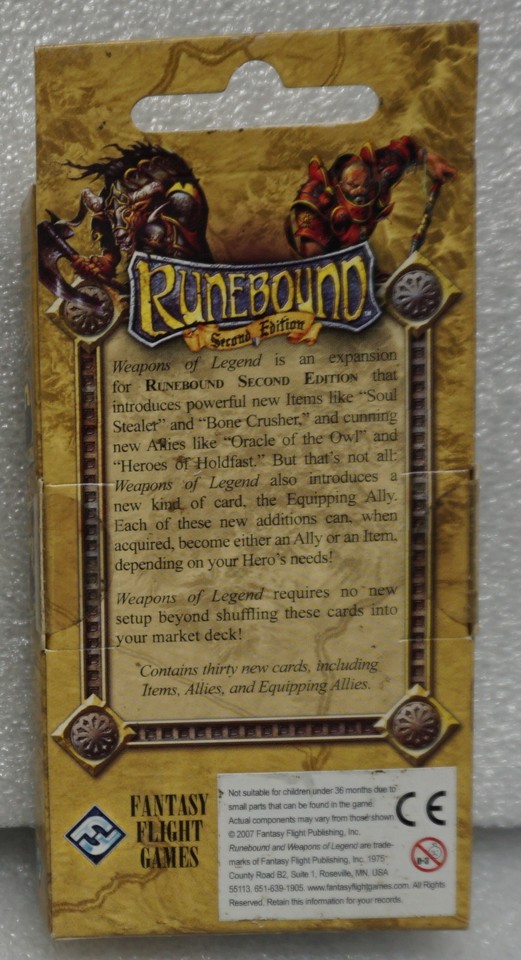Runebound 2nd Edition: Weapons of Legend Item & Ally Card Expansion | eBay