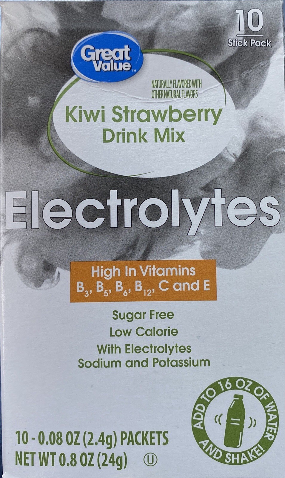 Great Value Vitamin Enhanced Kiwi Strawberry Fitness Drink Mix 2 Oz for ...