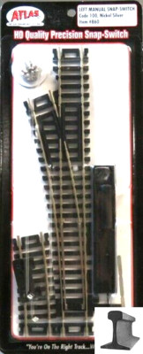 Atlas HO Scale ~ Code 100 ~ Left Hand ~ Turnout Manual Snap Turnout ...