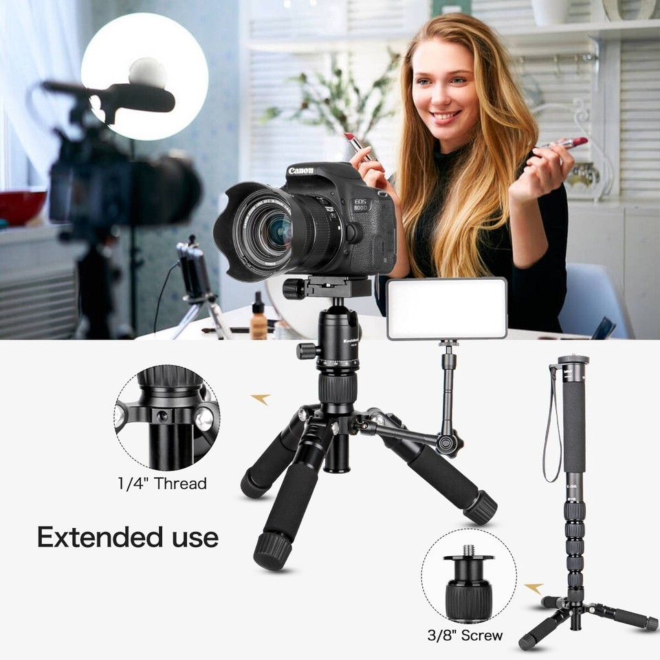 Camera Mini Tripod Compact Tabletop Tripod with 360° Ball Head for ...