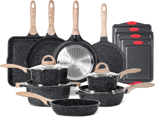 Essential Batteria Pentole 28 Pezzi, Set Pentole Induzione Rivestimento ...