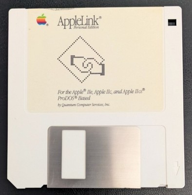 Vintage 1988 AppleLink Pre America Online, MAC ProDOS Software Disk 3.5 ...