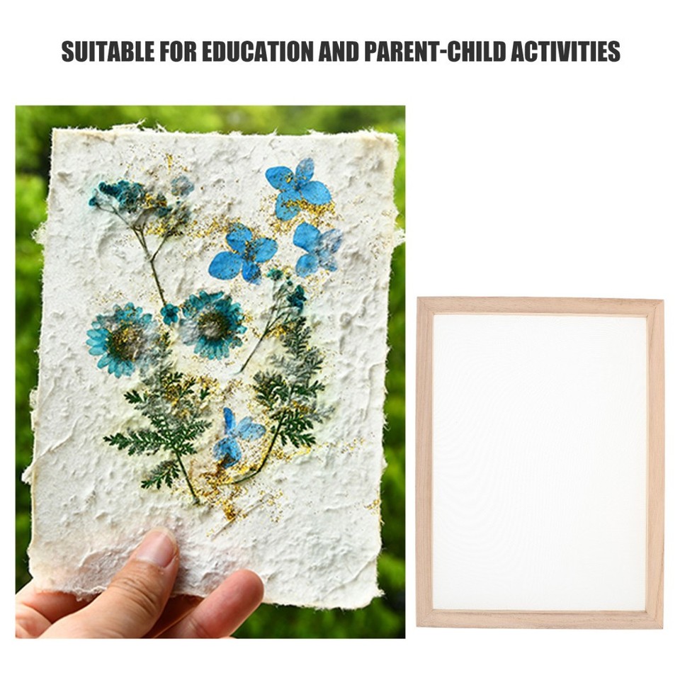 2 Pcs Wooden Paper Making Screen Deckle for Papermaking DIY Mesh Mold ...