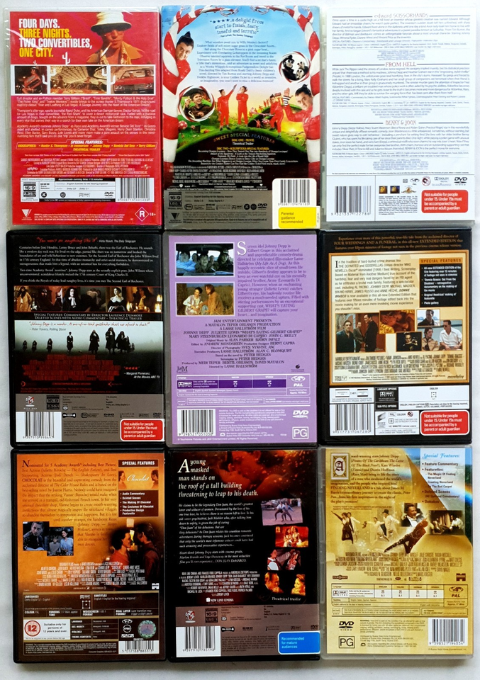 Johnny Depp Collection 9 DVD (12 Discs) 11 Movies-Marlon Brando, Judi ...