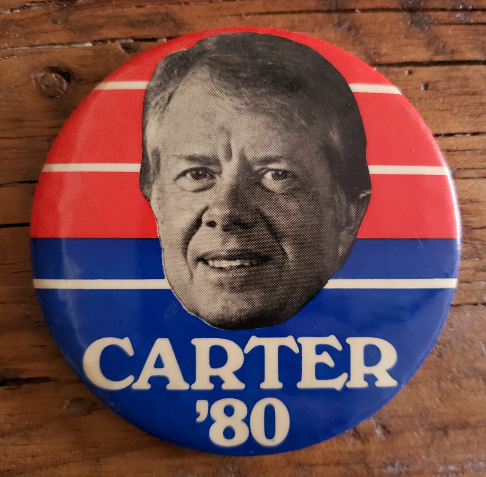 Carter in '80 Vintage Political Campaign Pinback Button 3.5" c1980 NG ...