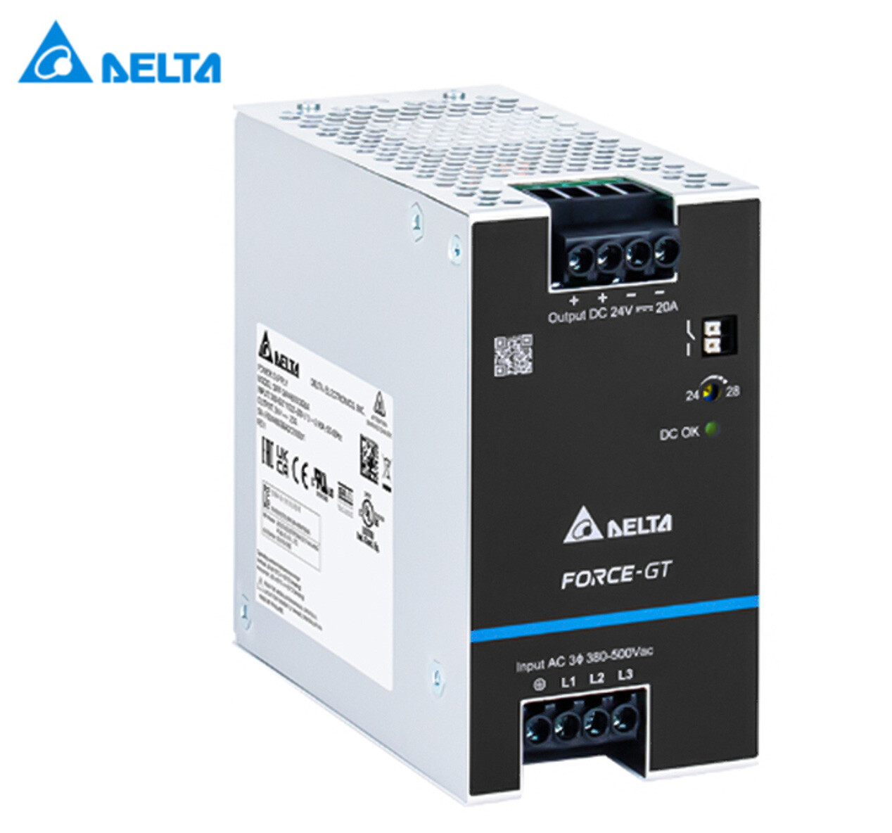 DELTA Switching power supply module Guide rail type DRF-24V480W3GBA 24V ...
