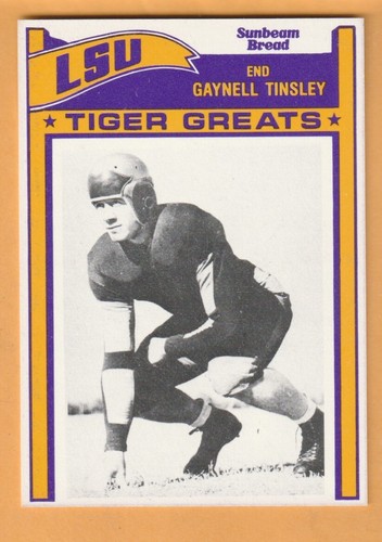 1983 Sunbeam Bread LSU Tiger Greats - #66 Gaynell Tinsley (RC) for sale ...