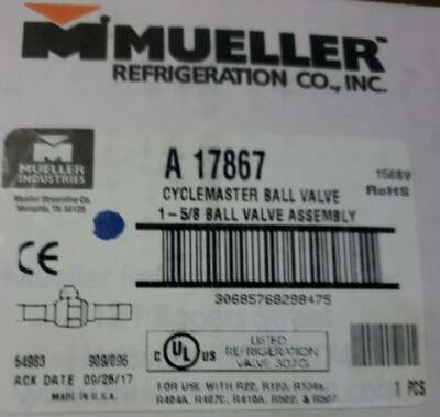 MUELLER - A 17867 - 1-5/8" CYCLEMASTER BALL VALVE ASSEMBLY | eBay