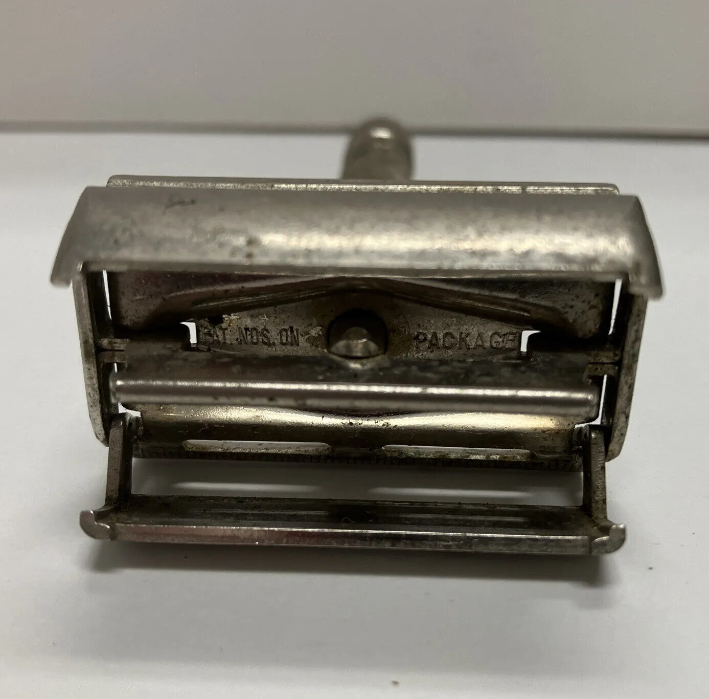 Antique Gillette Regus Pat Off Razor - Vintage Silver Metal Safety ...