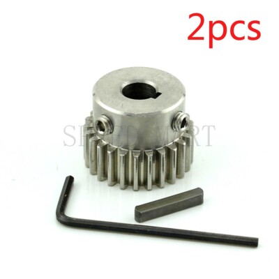 2pc 1 Module Stainless Spur Gear 24 Teeth Bore 10mm Motor Gear With 4mm ...