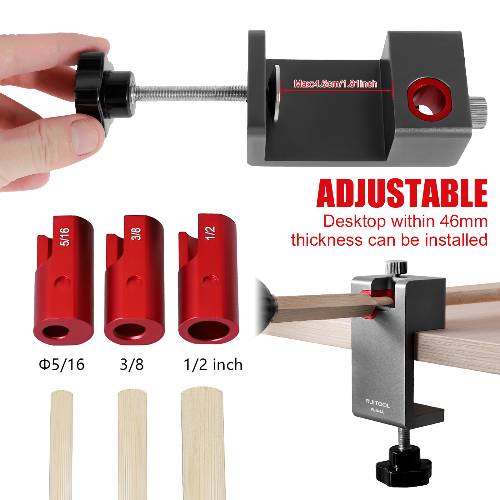Dowel Maker Jig Kit Metric Imperial Dowel Maker Cutter Dowel Round Rod ...