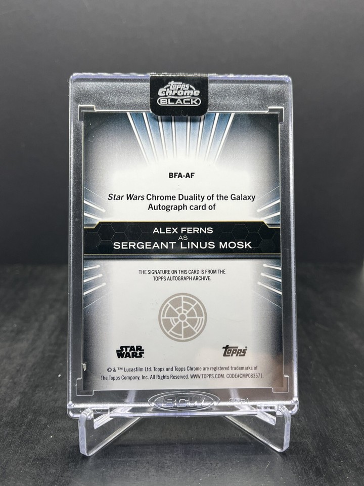 2024 Topps Chrome Black Star Wars Sergeant Linus Mosk Autograph Auto # ...