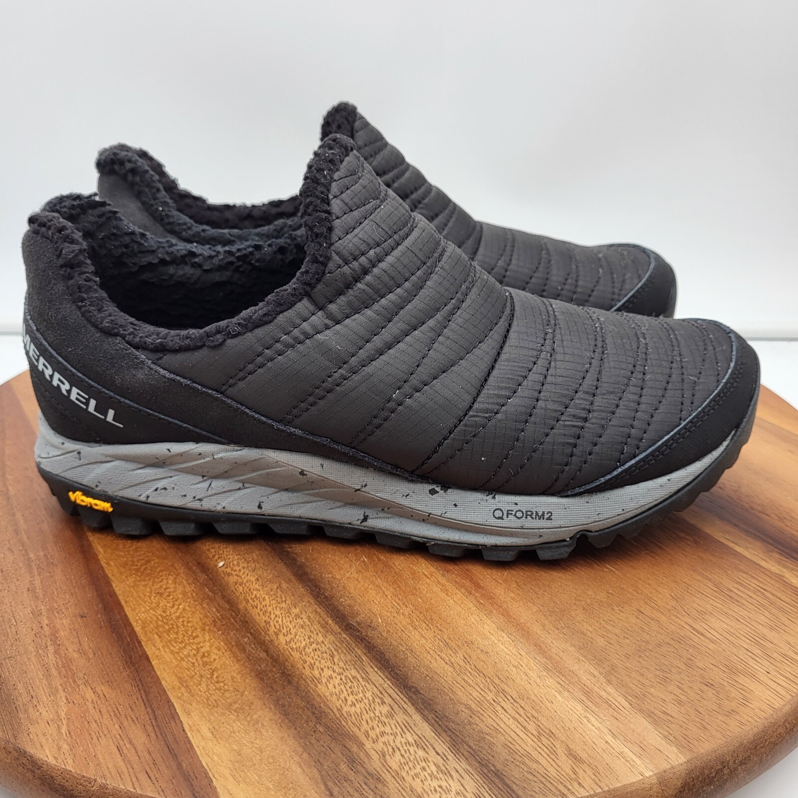 Merrell Anotra Sneaker Moc Womens Sz 9 Black Slip On J066950 Faux Fur ...