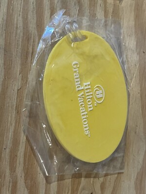 BRAND NEW Hilton Grand Vacations Luggage YELLOW Tag Still in Packaging ...