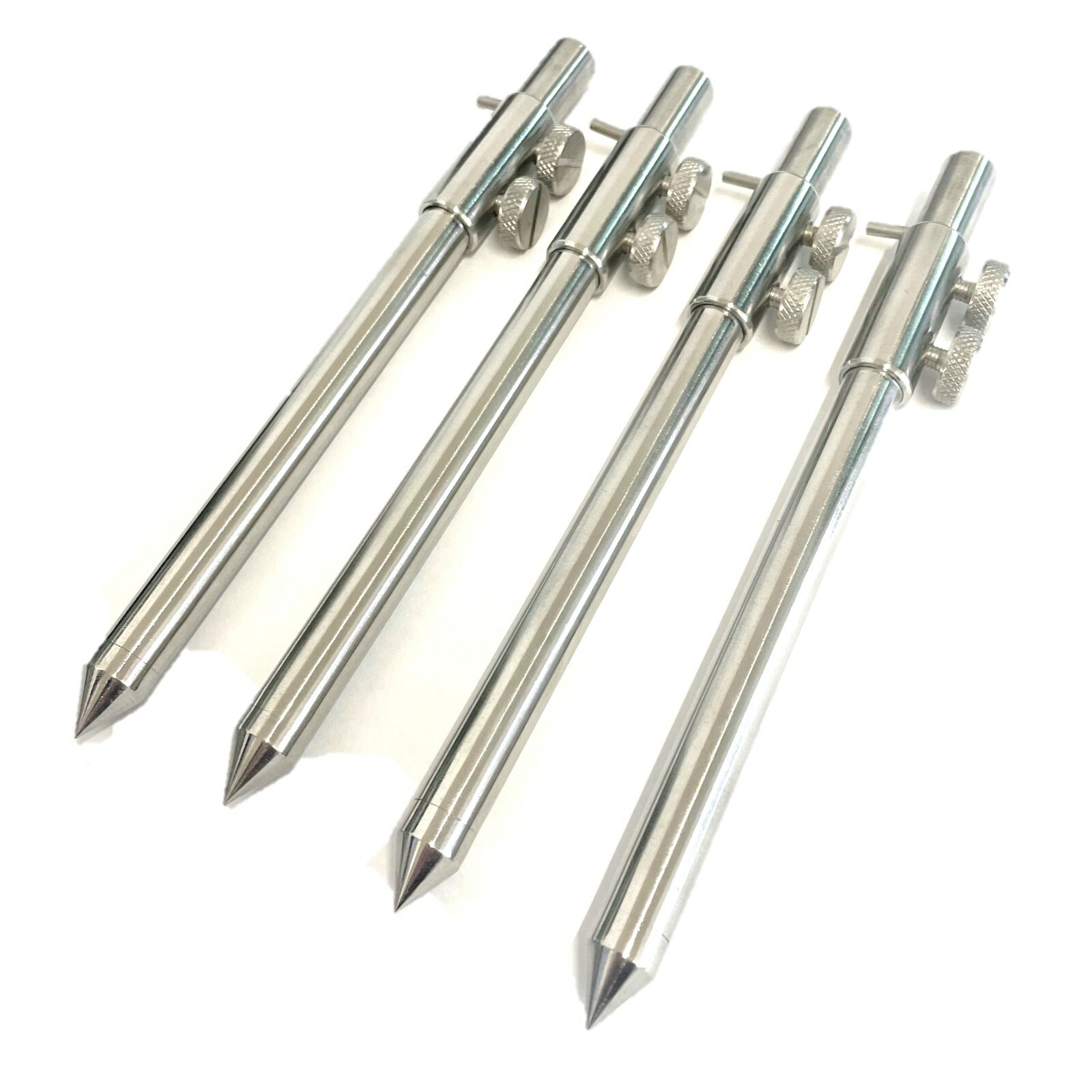 4 x New Stainless Steel Fishing Bank Sticks 30-50cm Double Screw Solid ...