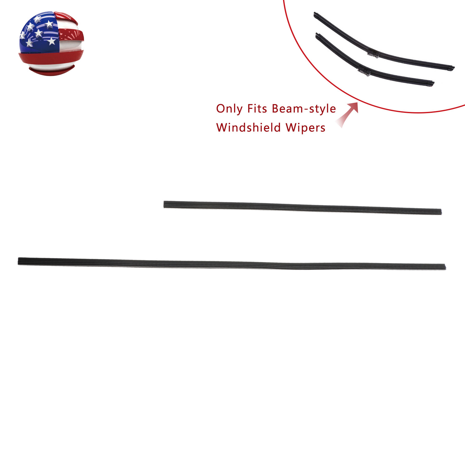 2x Front Windshield Wiper Blade Rubber Inserts Refill for Honda Civic ...