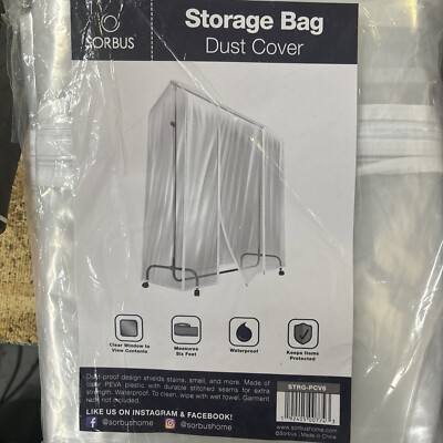 Heavy-Duty Garment Rack Cover - 6 Ft Transparent Clothes Rail Cover w ...