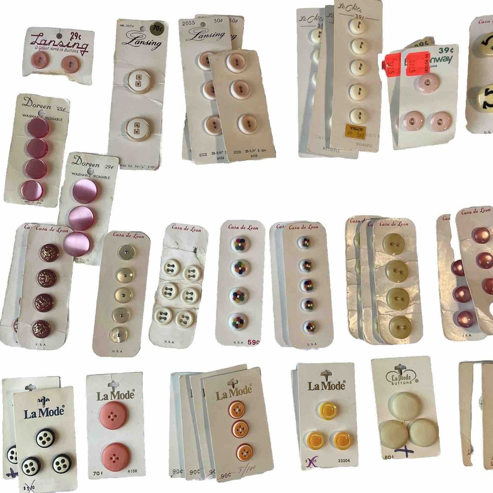 Vintage Buttons Lansing La Petite LaMode Casa De Leon Lot of 90 Packs NOS | eBay