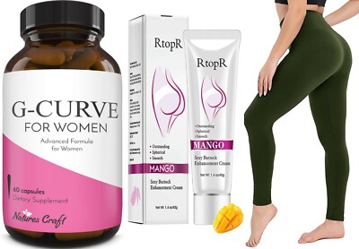 BOOTY ENHANCEMENT CREAM + PILLS COMBO KIT MAX BOOTY PILLS LIFT UP BUTT ...