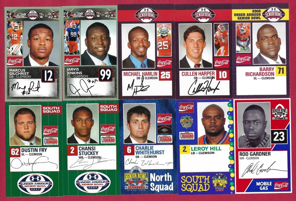 Clemson Tigers Senior Bowl Lot OF 20 Card Gardner Whitehurst Harper ...