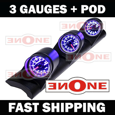 Universal Fit Triple Pod + 4 LED color Boost Air/Fuel Volt Gauges | eBay