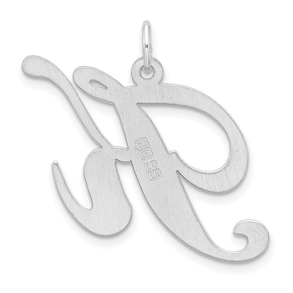 Large Sterling Silver Rhodium-plated Fancy Script Letter K Initial ...