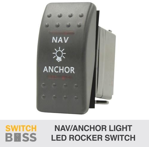 Rocker Switch NAV / ANCHOR LIGHT - Red - LED Navigation Toggle Boat ...