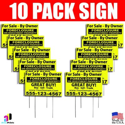 10X For Sale - By Owner Signs Your Phone Number & Website Real Estate ...