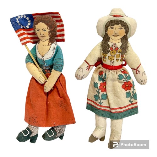 Vintage 1979 Hallmark Molly Pitcher Annie Oakly Americana Cloth Dolls 6 ...