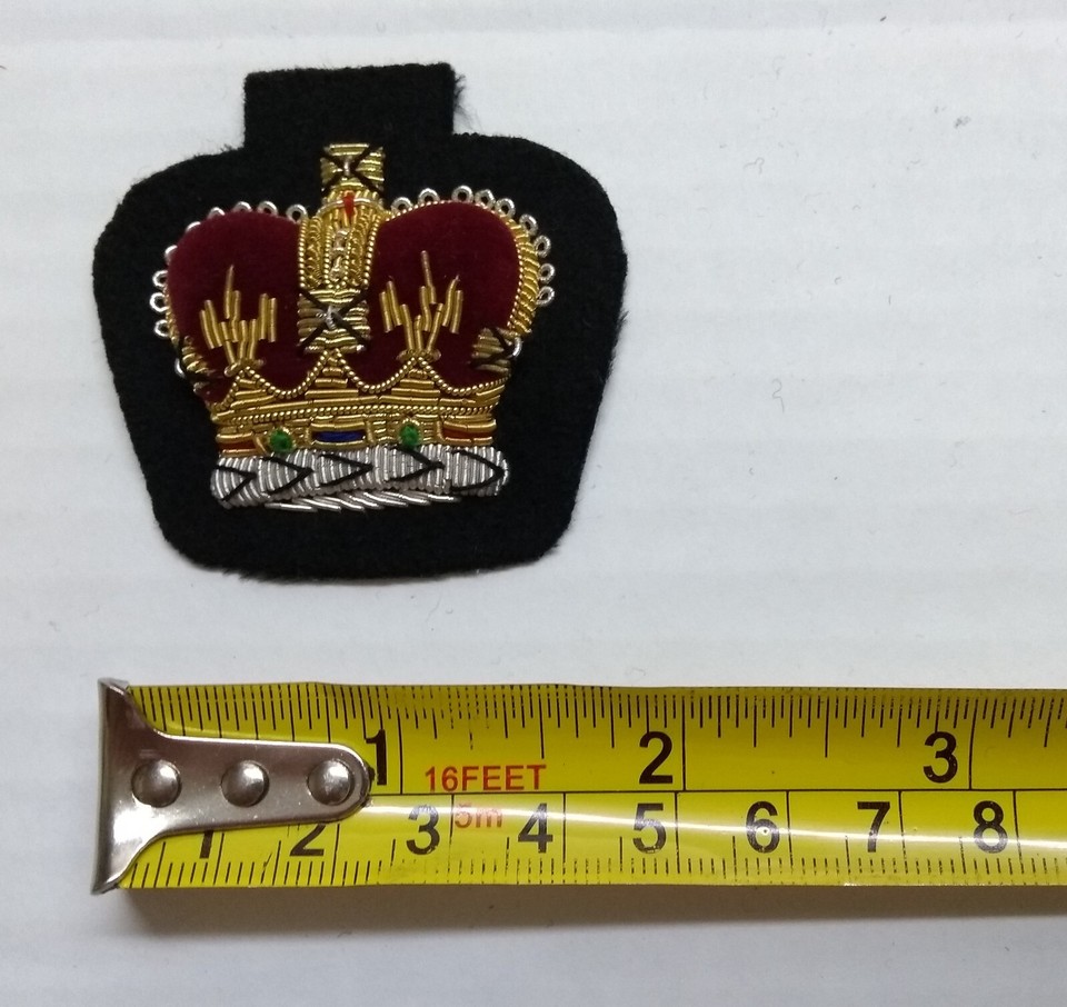 Staff Sergeant Crown No1 SSGT Black British Army Hand Embroidered Arm ...