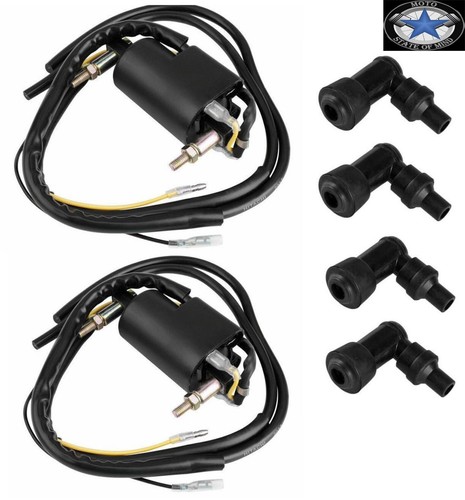 2x Ignition Coil +Spark Plug Caps Kawasaki LTD KZ550 ZN700A KZ750,CSR ...