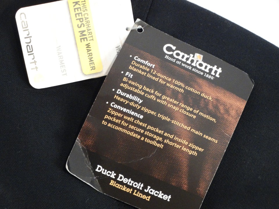 Carhartt #J001 Duck Detroit Jacket Blanket Lined (sz 4X/Black) MADE IN ...