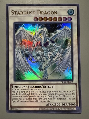 YUGIOH STARDUST DRAGON (SYNCHRO) ASIA ENGLISH EDITION CR01-AE012 ULTRA ...