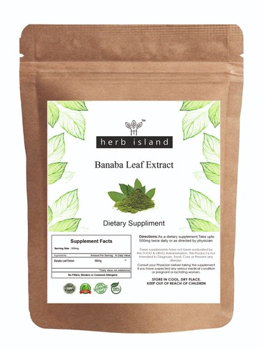 Banaba Leaf Extract 100% Natural Healthy blood sugar levels Premium ...