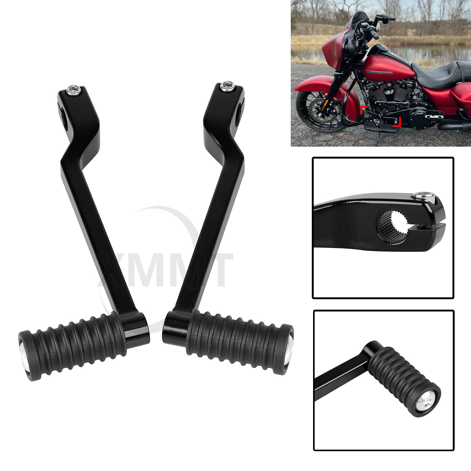 Black Heel Toe Shift Lever Shifter Peg Fit For Harley Heritage Springer ...