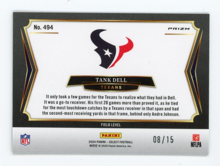 TANK DELL FIELD LEVEL GOLD DRAGON SCALE /15 - 2024 Panini Select TEXANS ...