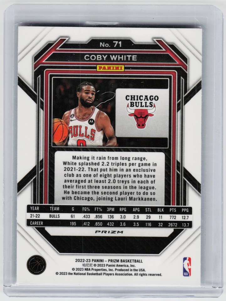 2022-23 Panini Prizm #71 Coby White Prizms Silver | eBay
