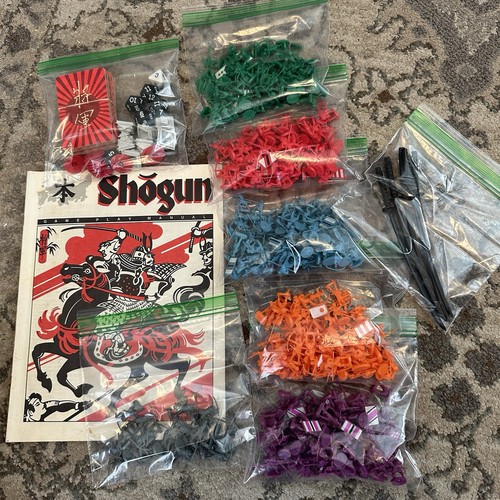 Shogun board game Milton Bradley 1986 PIECES lot Rules cards samurai ...