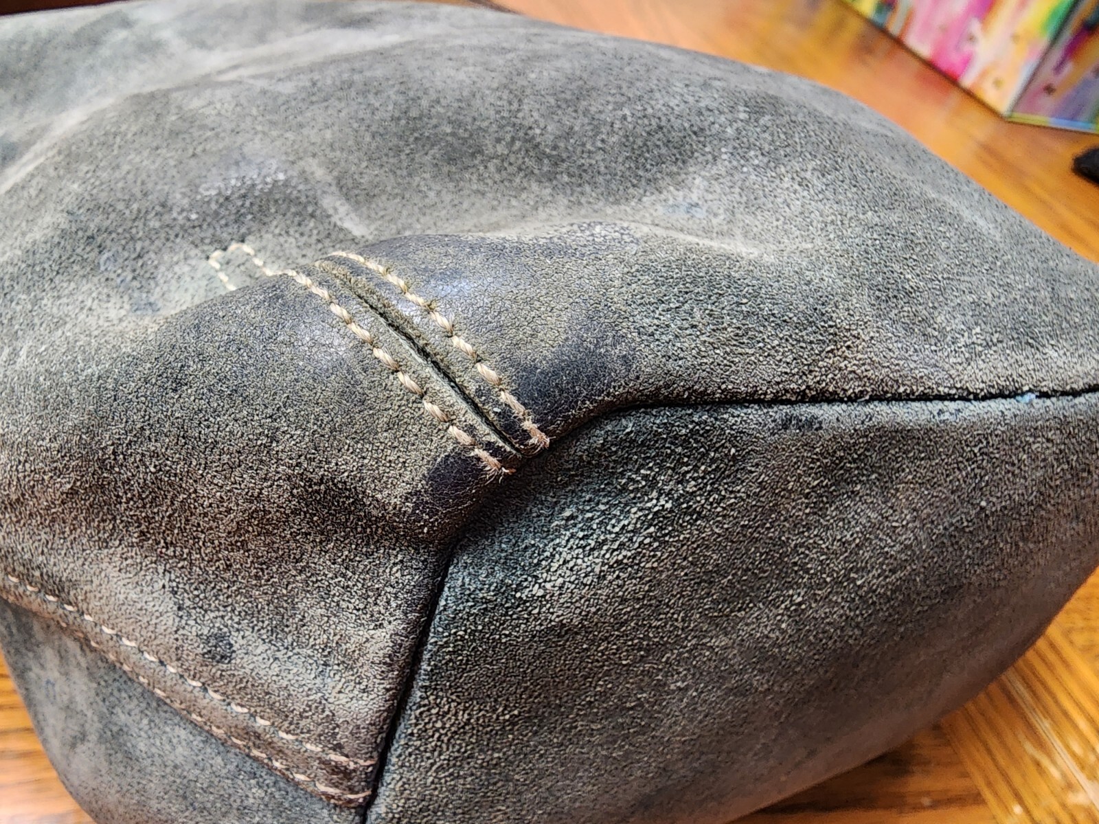 Coach Vintage Shoulder Soft Blue Suede Bucket Duffle … - Gem