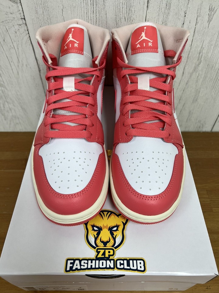 Air Jordan 1 Mid Strawberries Pink and Cream BQ6472-186 Women Sizes | eBay