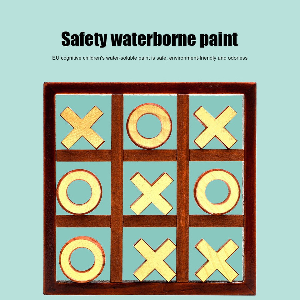 Wooden Tic-Tac-Toe Family Game Parent-Child Interactive OX Chess ...