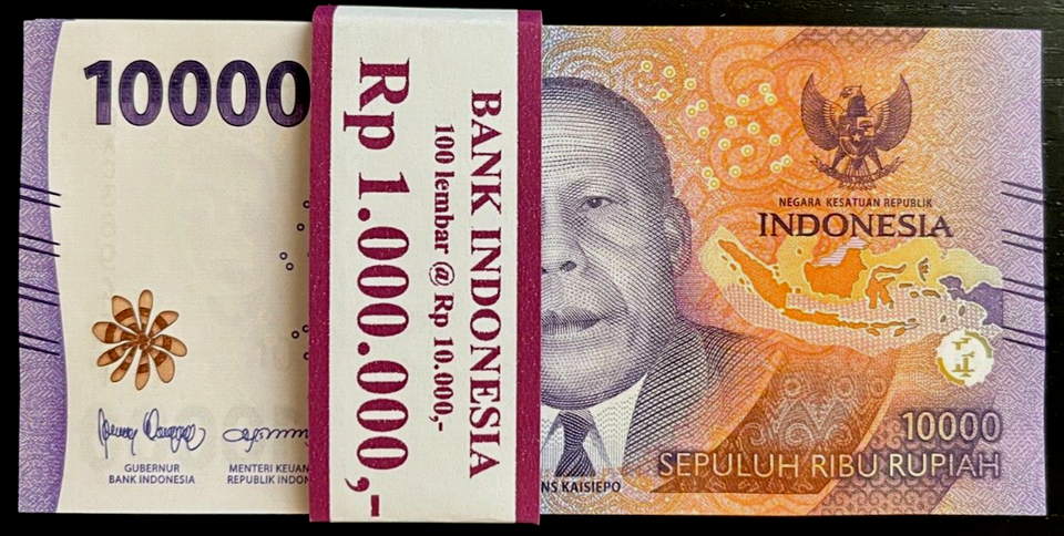 Indonesia 10000 RUPIAH P-165 2022 x 100 Pcs Lot BUNDLE Pack UNC ...