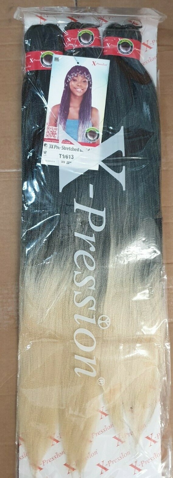 Xpression 3x PreStretched Ombre Braids Hair Extensions 3bundle in a ...