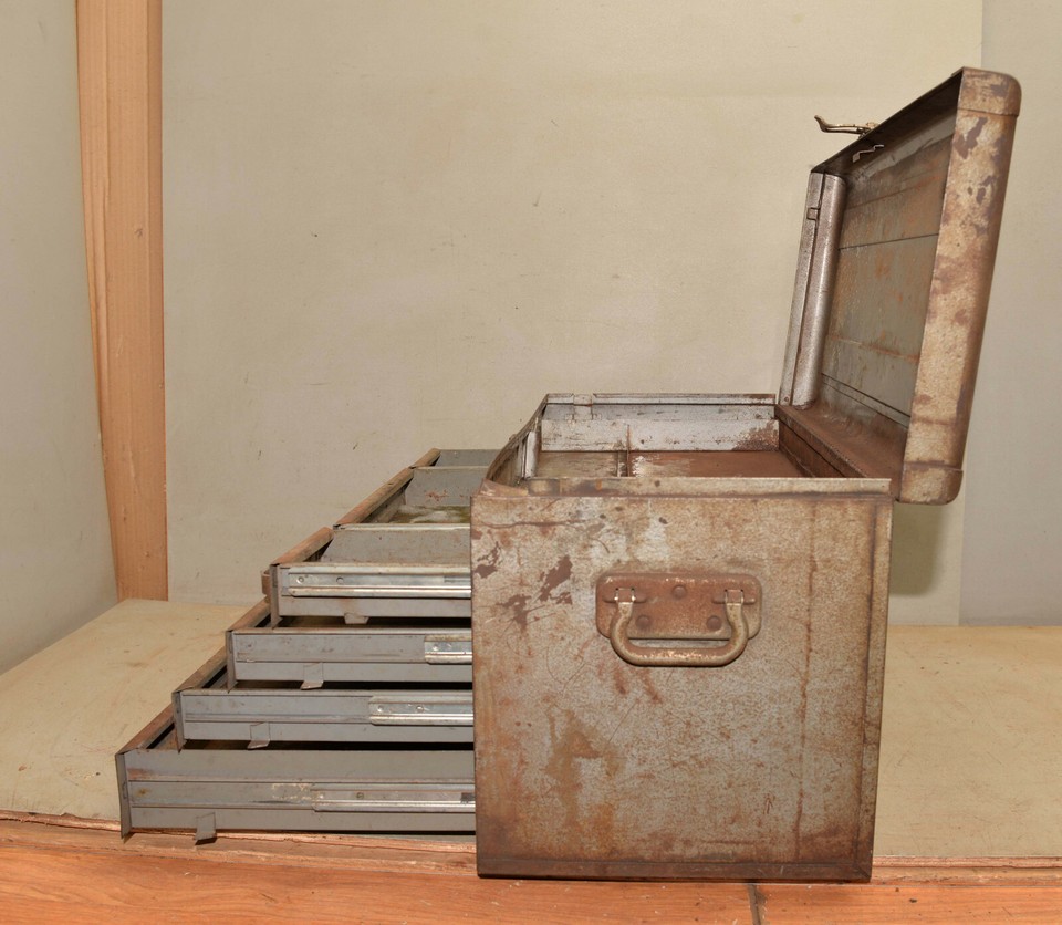 Craftsman 6 drawer mechanics 1950s tool box chest vintage garage rat ...