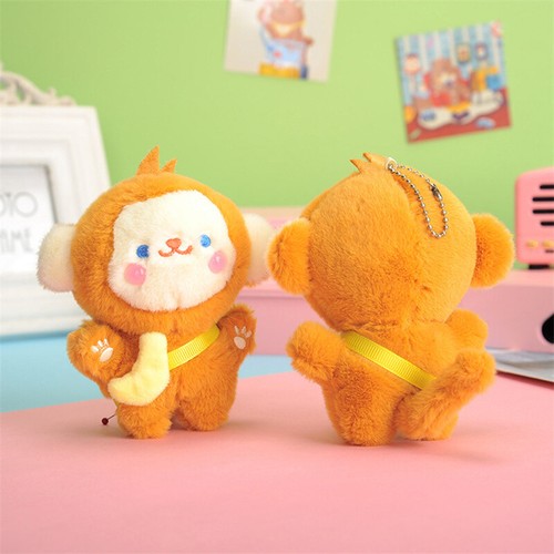 12CM Short Plush Banana Monkey KeyChain Backpack Pendant Gift Child ...