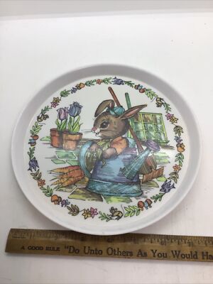 Vintage ONEIDA Deluxe Peter Rabbit Gardening Melamine 7 1/2" Child's ...