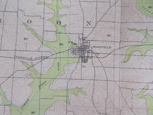Antique 1904 Map Indiana Boonville Rockport Chrisney Approx 21 X 23 ...